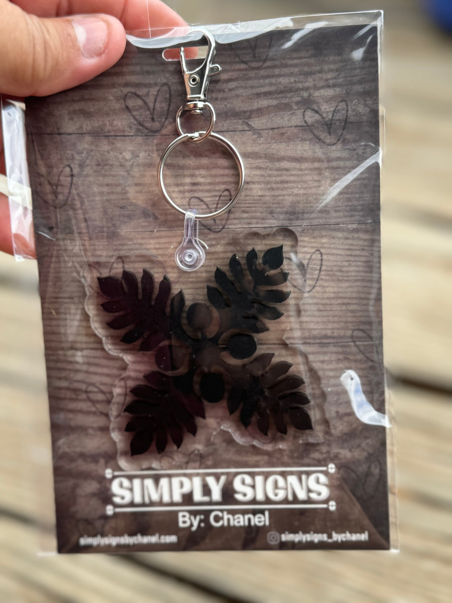 Black Ulu Keychain (9 leaves) – Simply Signs By Chanel